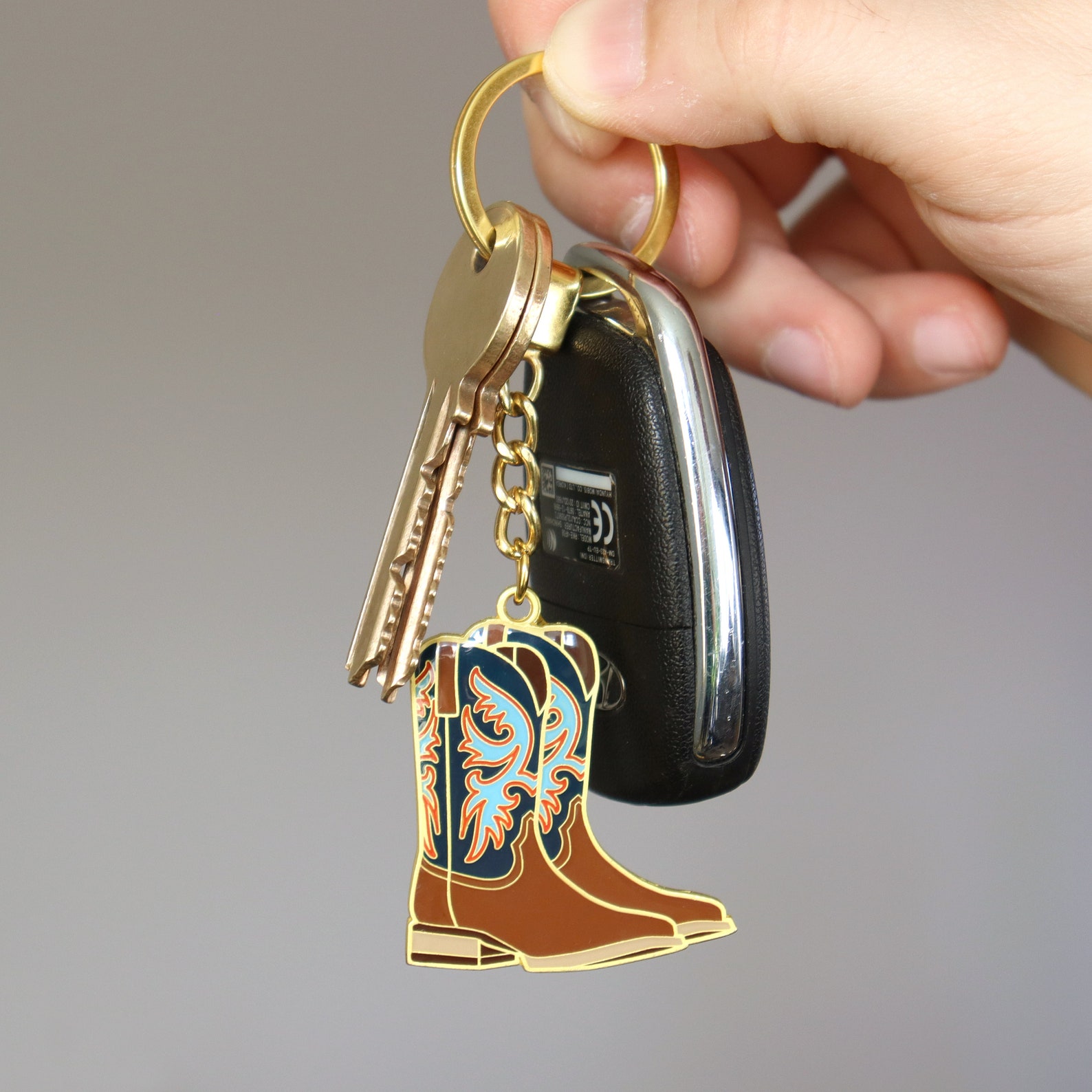 Cowboy Boots Enamel Keychain - Western Country Music Bag Charm - Etsy