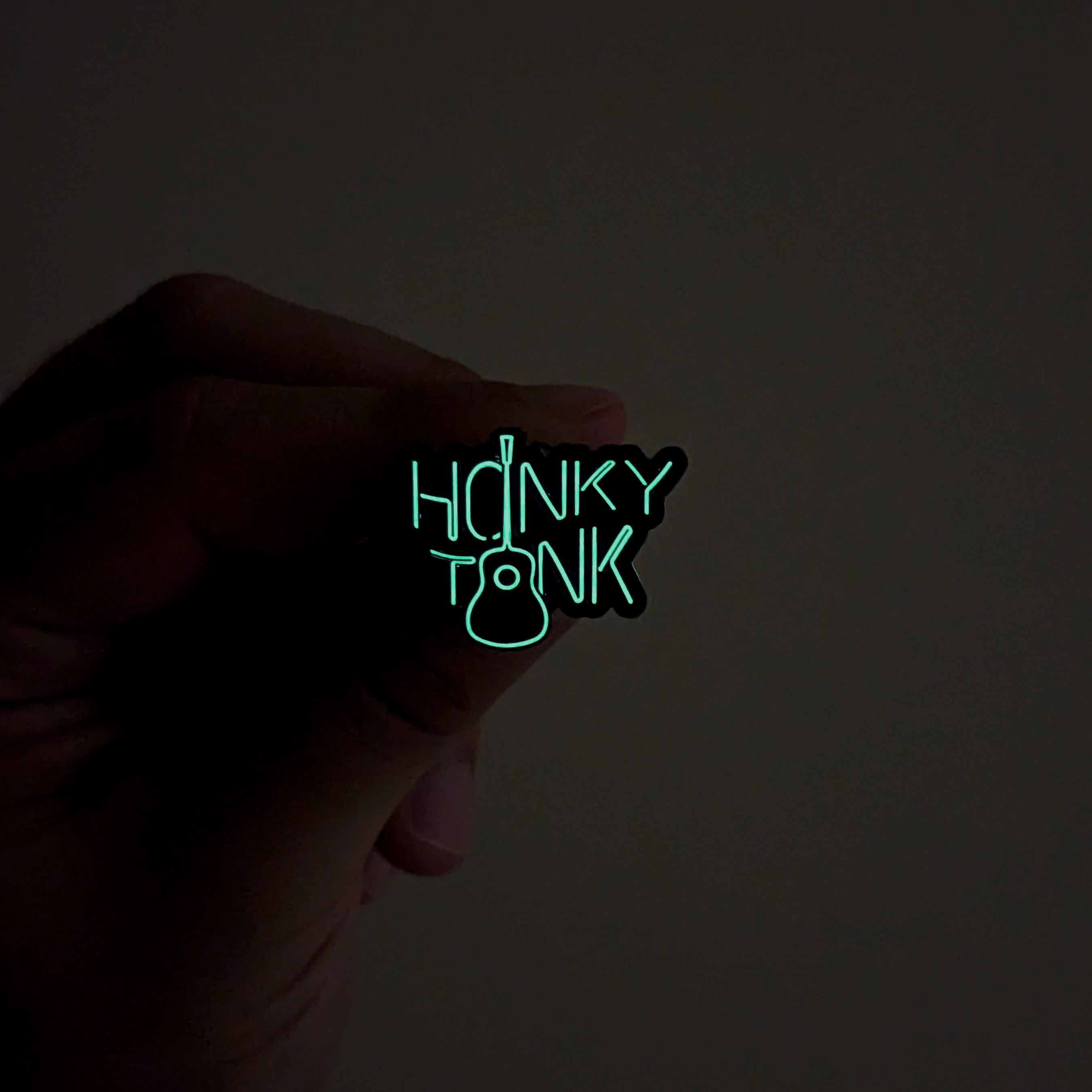 Red Neon Sign Honky Tonk Glow-in-the-dark Enamel Pin Badge Western Gift ...