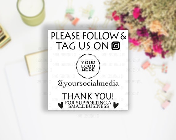 Follow and Tag Us Sticker Instagram Facebook Info Sticker - Etsy