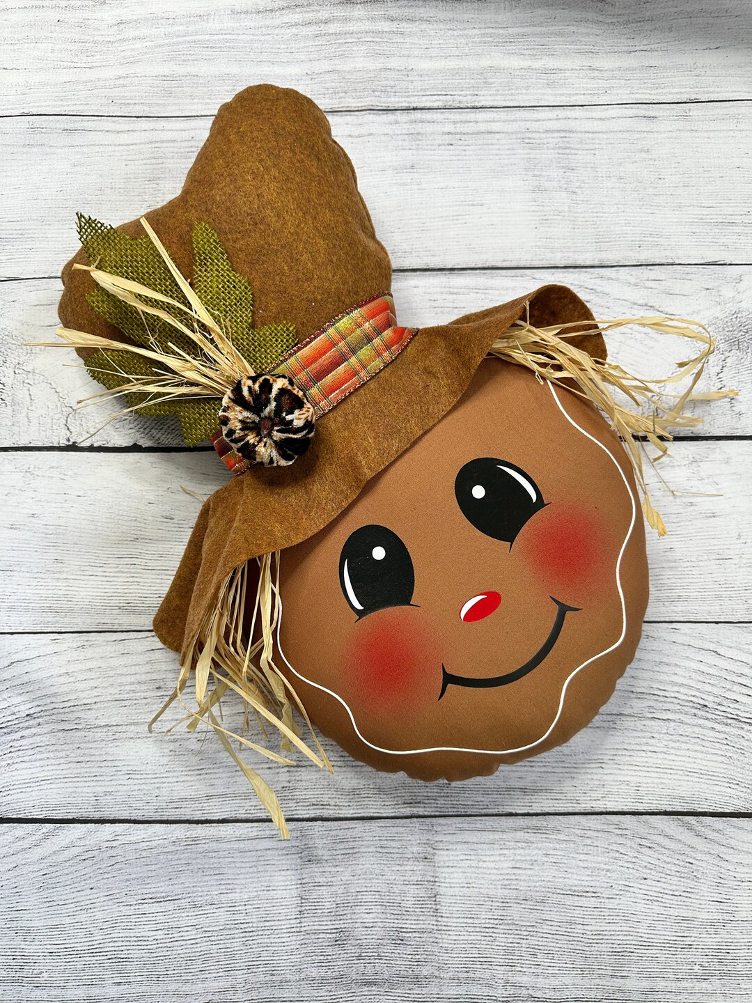 Gingerbread Wreath Attachment, Scarecrow Door Hanger - Etsy