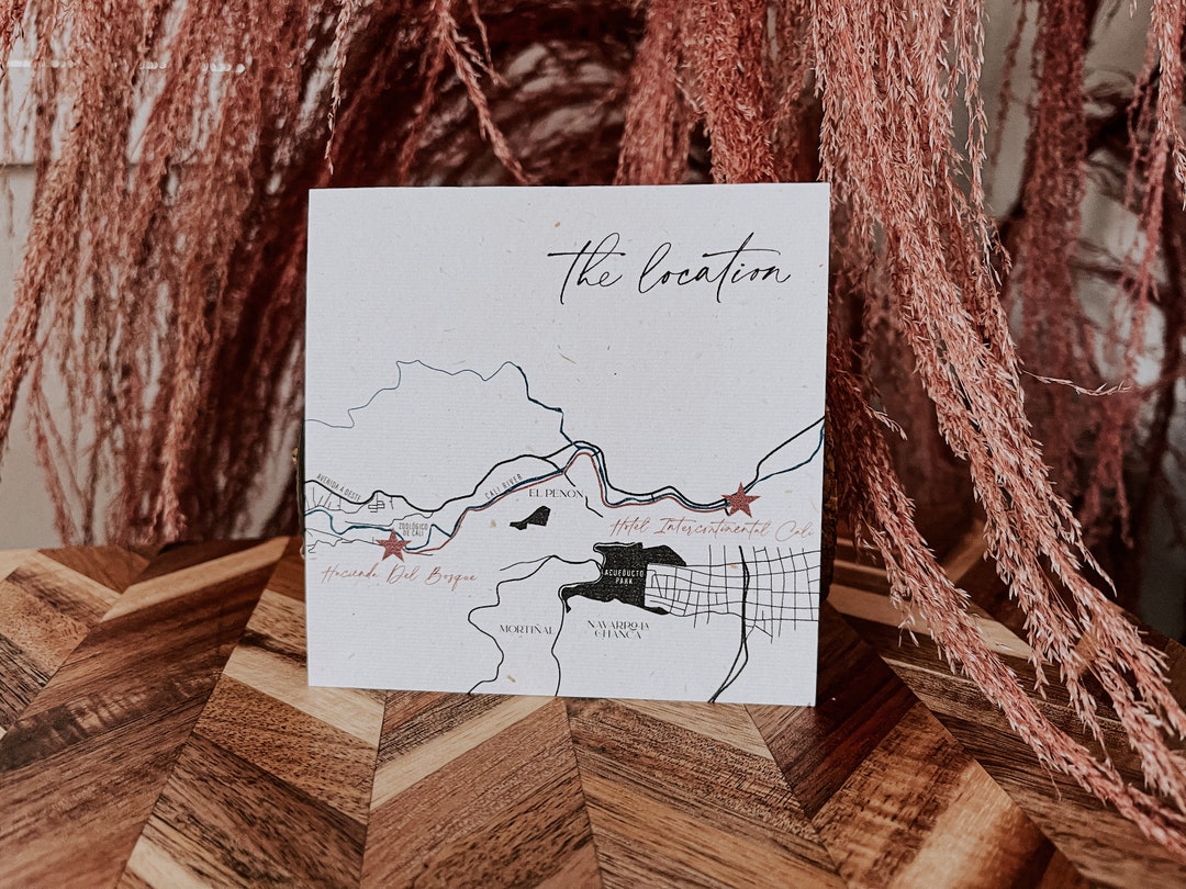 Custom Event Day Map - Physical Card - Etsy