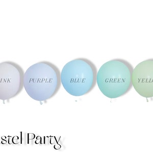 Pastel Matte Balloons// Matte Pastel Balloons//chalk - Etsy