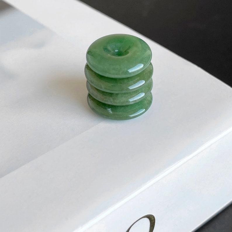 14mm Natural Burmese Green Jadeite Donut, Grade A Jadeite Donut Pendant ...