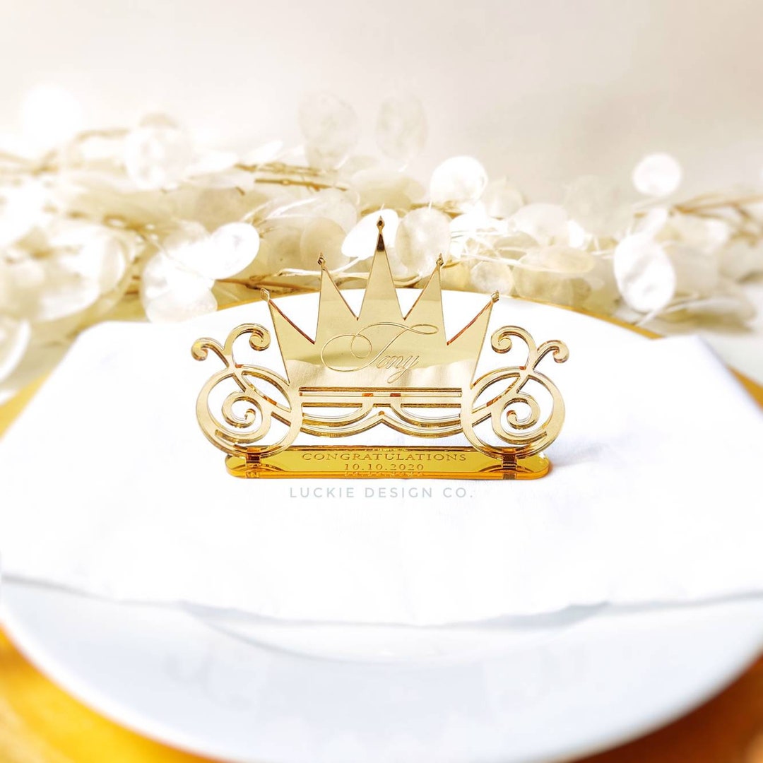 Crown Laser Cut Engraved Name Tags - Acrylic Name Cut Out - Party Name ...