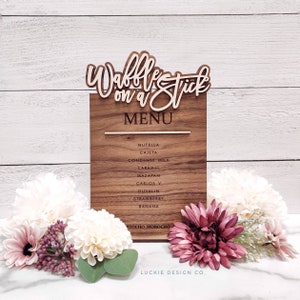 3D Wood Menu Sign - Laser Cut Laser Engraved - Wedding Sign - Rustic ...