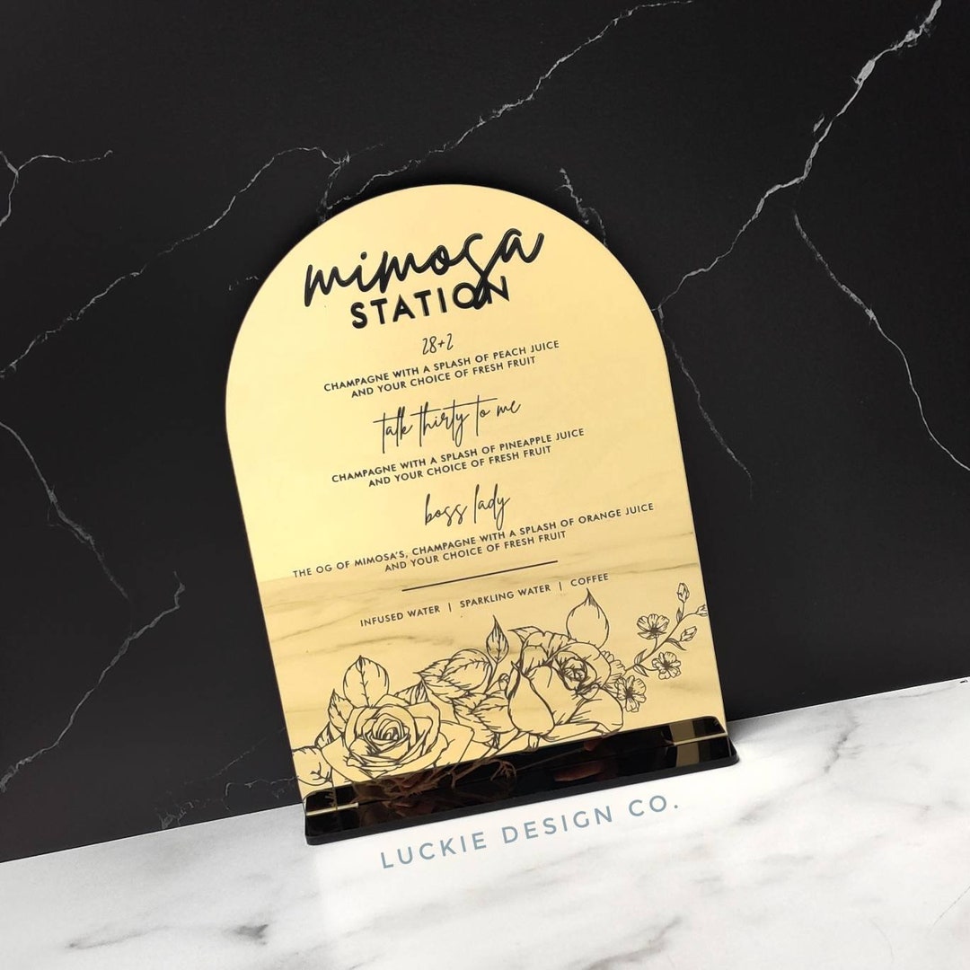 3D Modern Arch Acrylic Sign - Acrylic Menu Drink Menu Food Menu ...