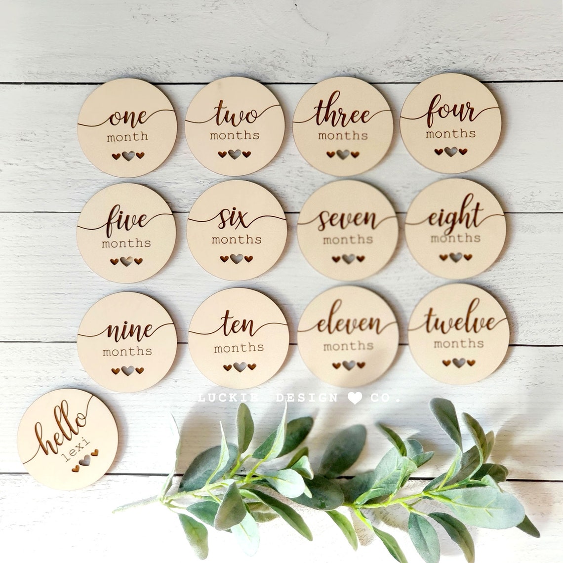 Baby Milestone Disks First Year Milestone Wooden Milestone | Etsy