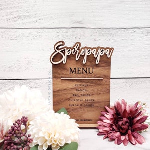 3D Wood Menu Sign - Laser Cut Laser Engraved - Wedding Sign - Rustic ...