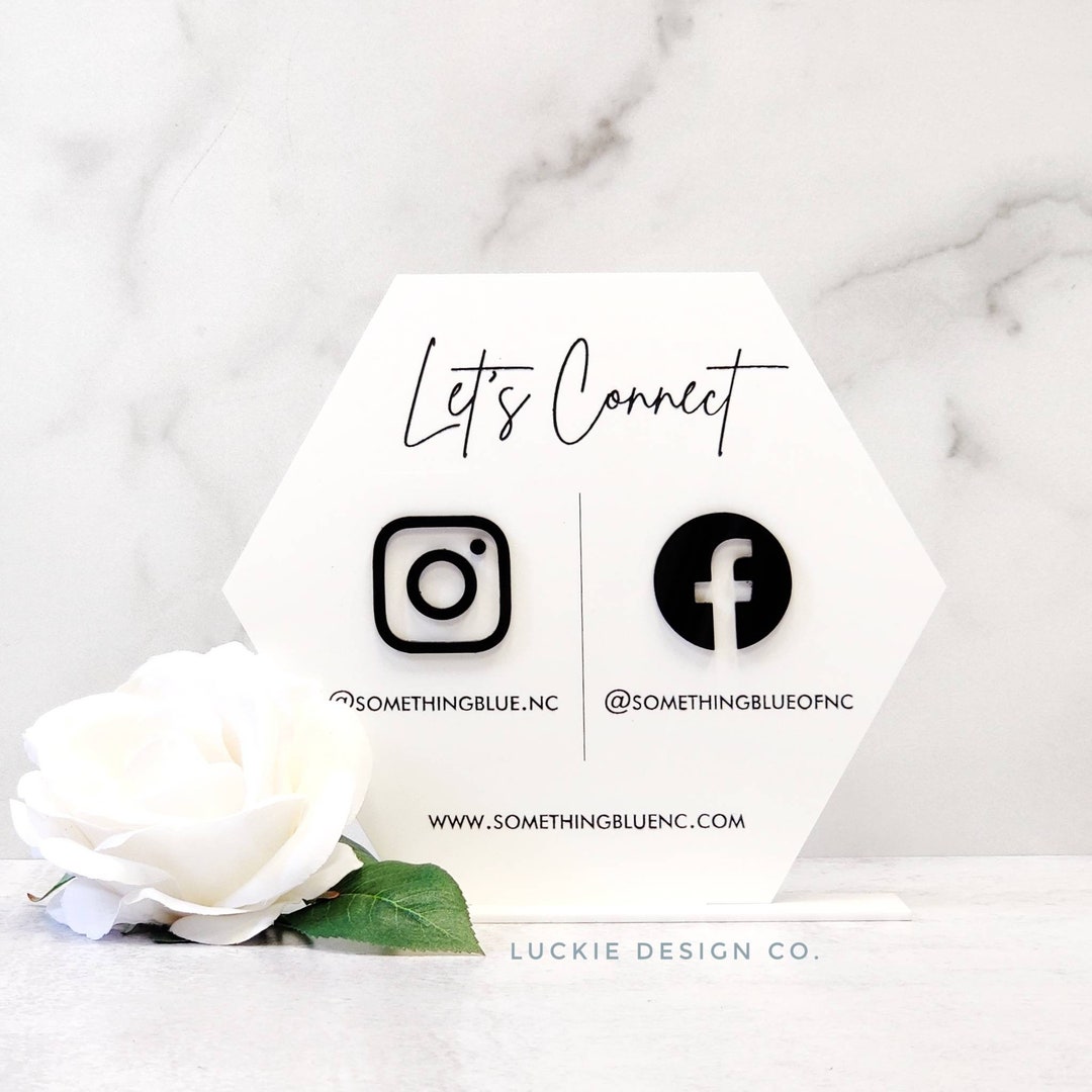 3D Let's Connect Social Media Sign - Acrylic Instagram Sign - Acrylic ...