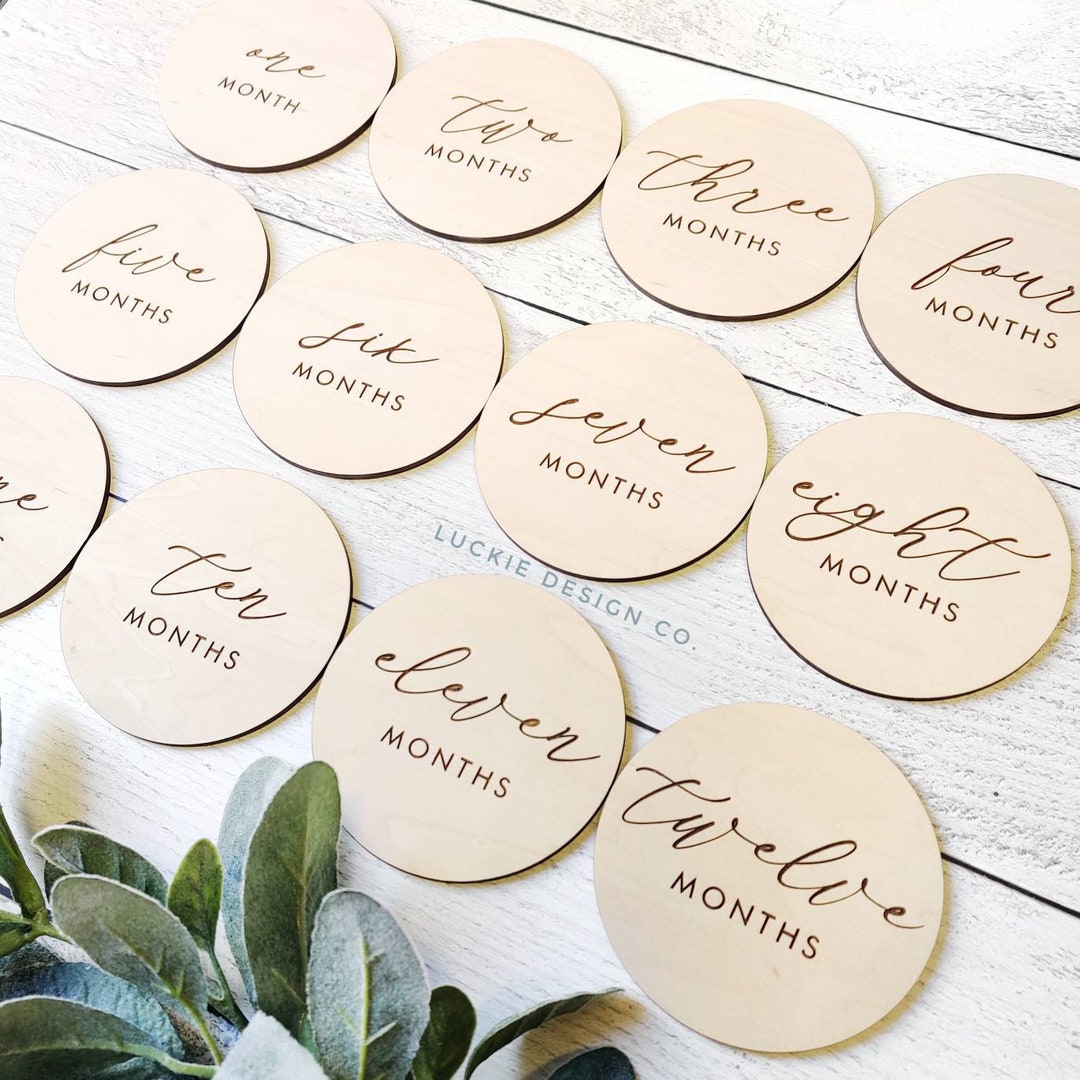 Simple Baby Milestone Disks - First Year Milestone - Wooden Milestone ...