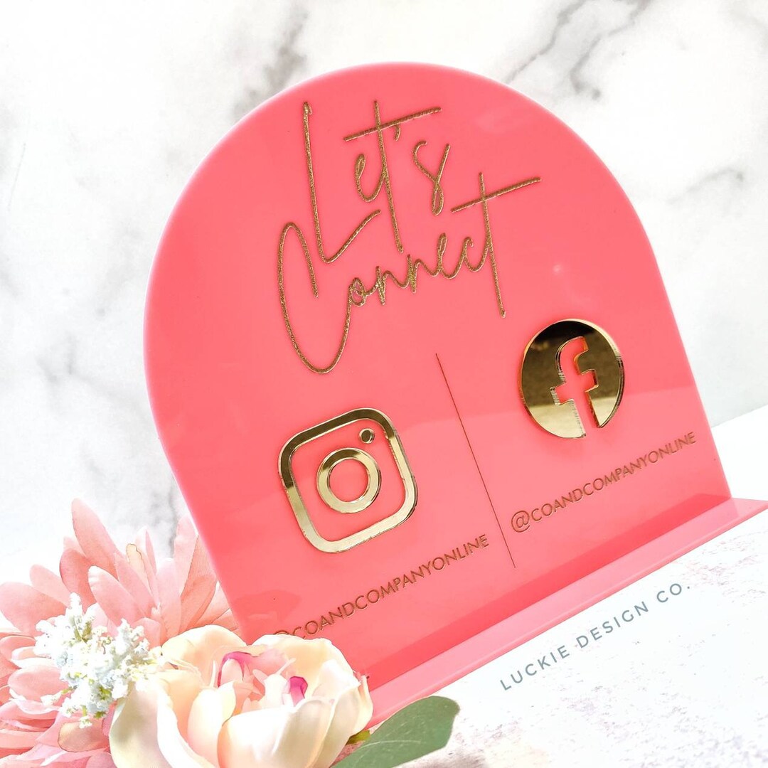 3D Let's Connect Social Media Sign Acrylic Instagram - Etsy