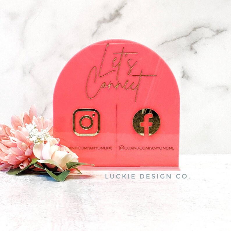 3D Let's Connect Social Media Sign Acrylic Instagram - Etsy