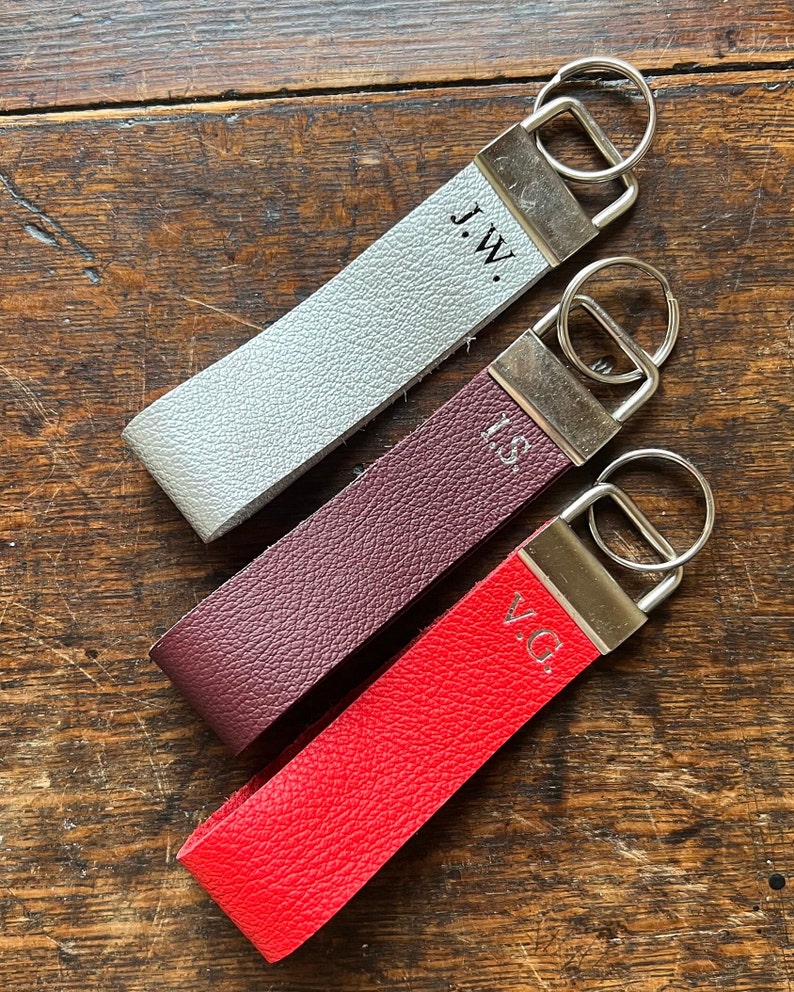 Leather Loop Key Ring. Gift Idea. Personalised Gift. Handmade Leather ...