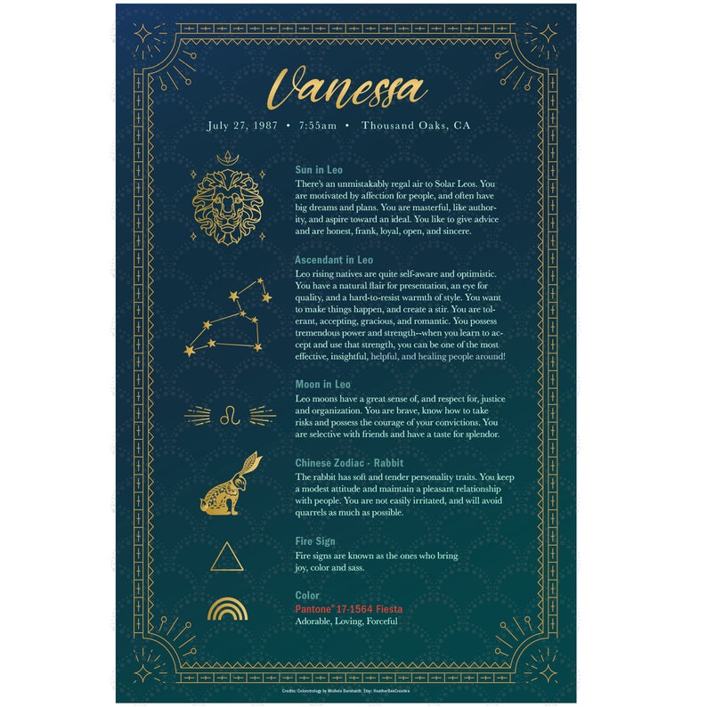 Personalized Birth/star Chart Poster - Etsy UK