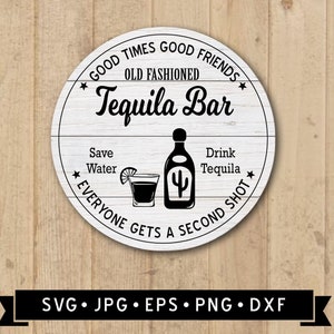 Tequila Bar Sign SVG, Bar Sign SVG, Round Tequila Sign, Bar Sign DIY ...