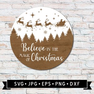 Believe in the Magic of Christmas Sign SVG, Vintage Farmhouse Christmas ...