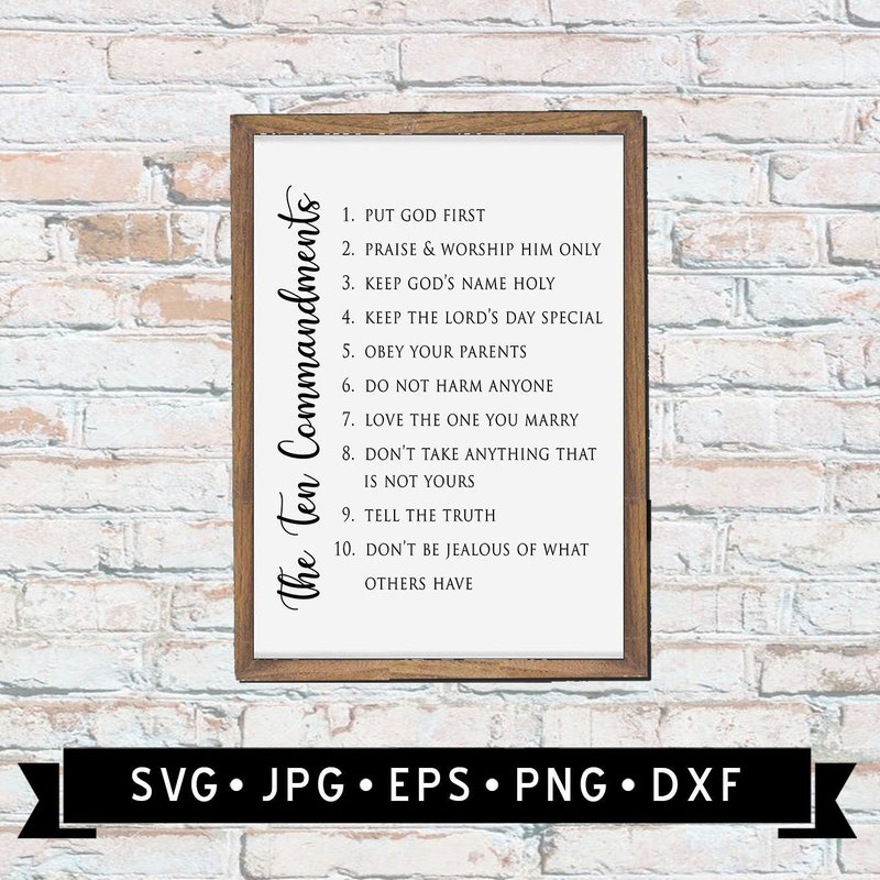 Ten Commandments Sign - Etsy