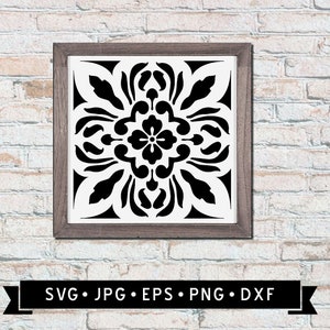 Moroccan Tile Pattern SVG, Farmhouse Tile SVG, Pillow Designs ...