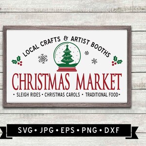 Christmas Market Sign SVG, Vintage Farmhouse Christmas Sign, Christmas ...