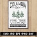 Christmas Columbia Inn Sign SVG, Pine Tree Vermont, Christmas Sign SVG ...