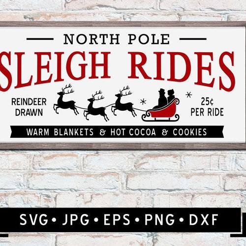North Pole Reindeer Farm Sign SVG Vintage Farmhouse Christmas | Etsy
