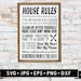 Funny House Rules Sign SVG, House Warming Gift, Funny Wall Decor ...