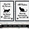 Funny Cat Rules SVG, Funny Pet Sign Svg, Cat Silhouette, Paws Graphic ...