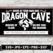 Dragon Cave Sign SVG, Dragon Warning Sign SVG, Dragon Printable ...