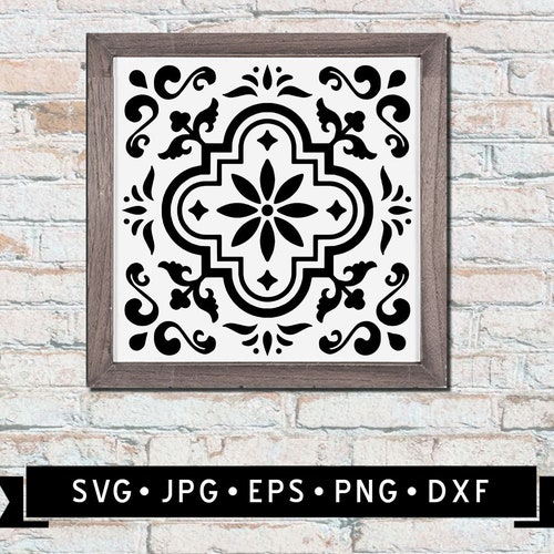Moroccan Tile Pattern SVG Farmhouse Tile SVG Pillow Designs | Etsy