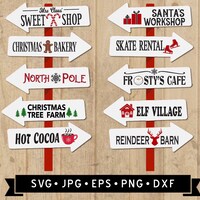 Christmas Direction SVG Post Sign, BUNDLE, Cut File, Cricut, Silhouette ...