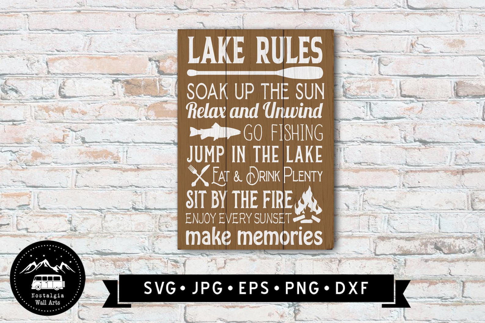 Lake Rules Sign SVG Vintage Lake Wall Sign Lake Sign DIY - Etsy