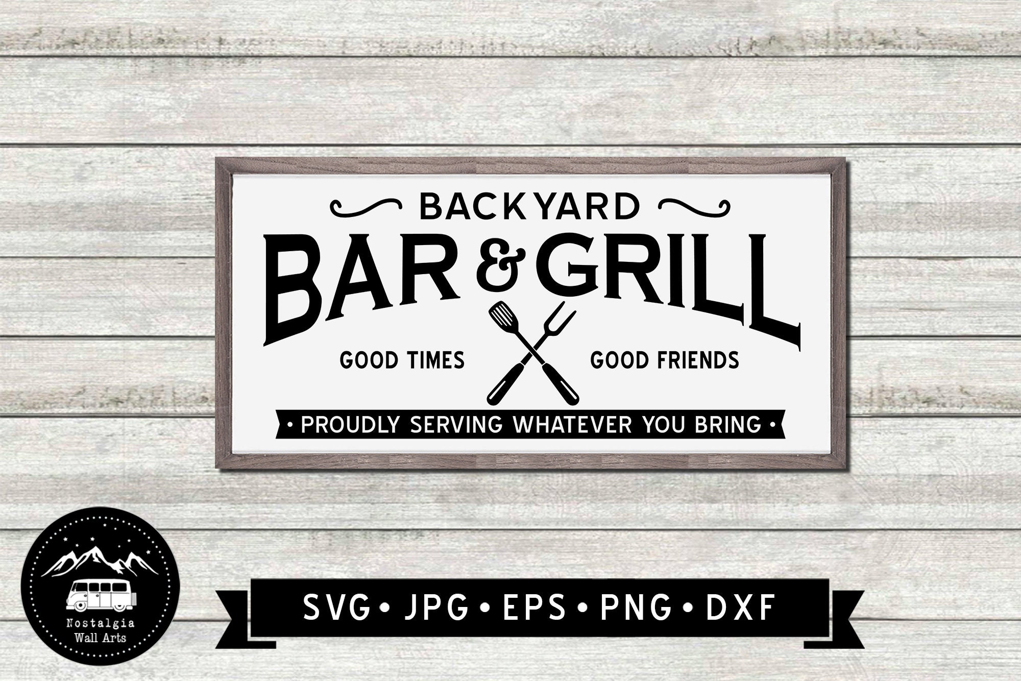 Backyard Bar and Grill Sign SVG, Backyard Sign DIY, Vintage Patio Sign ...