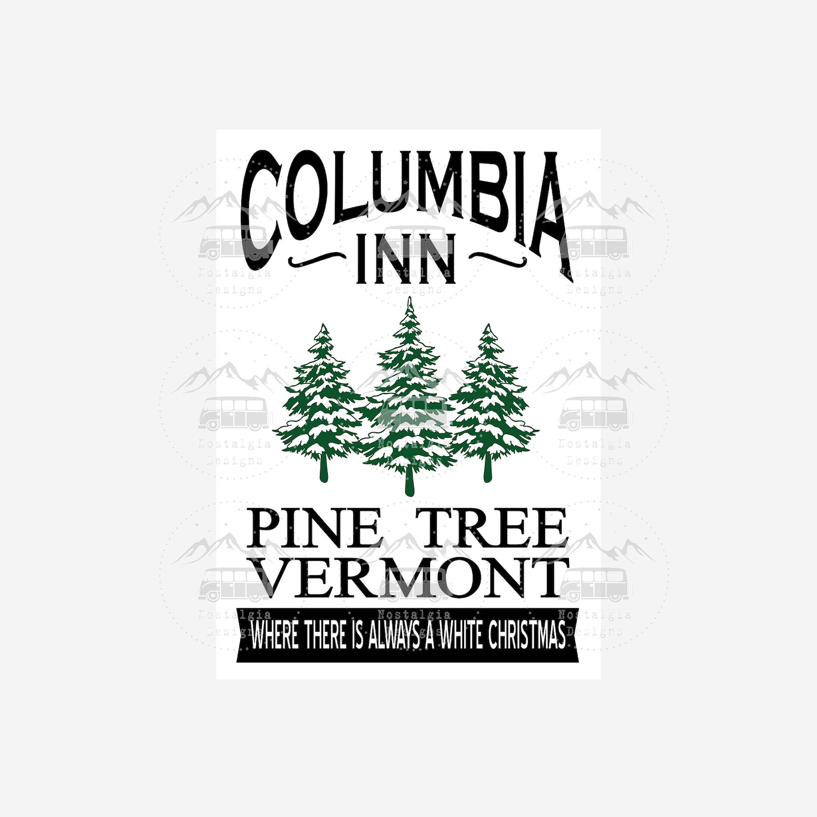 Christmas Columbia Inn Sign SVG, Pine Tree Vermont, Christmas Sign SVG ...