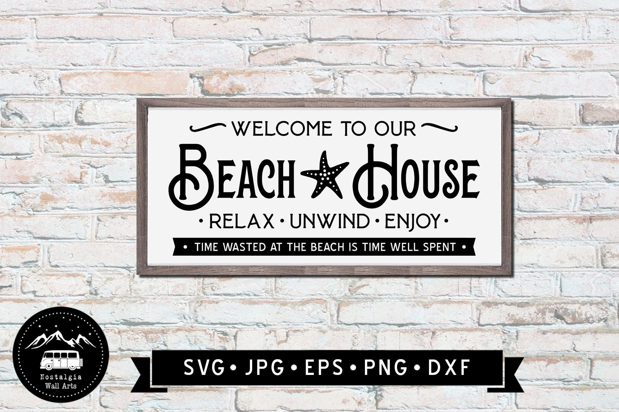 Beach House Welcome Sign SVG Relax and Unwind Beach House - Etsy Australia