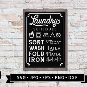 Laundry Schedule SVG, Laundry Art SVG, Laundry Room Sign SVG, Laundry ...