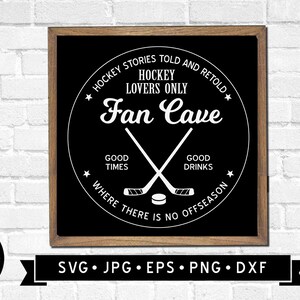 Fan Cave Sign SVG, Round Fan Cave Sign, Hockey Sign SVG, Hockey Sign ...