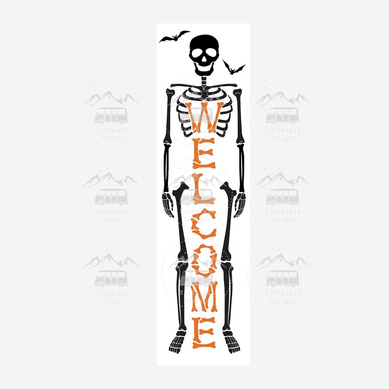 Halloween Welcome Sign SVG Funny Skeleton Sign Halloween - Etsy