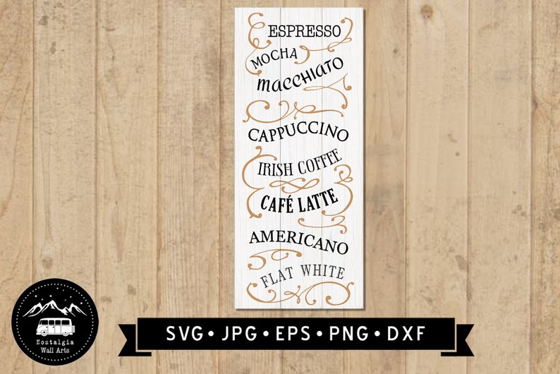 Coffee Name Wall Sign SVG Coffee Art Svg Vintage Coffee | Etsy