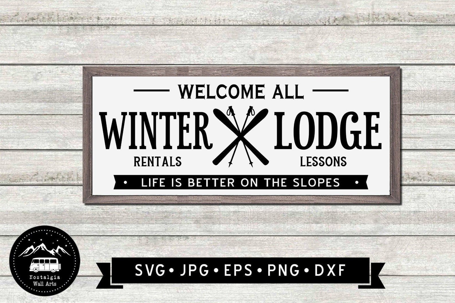 Winter Lodge Sign SVG Ski Lodge Sign Winter Lodge Printable - Etsy
