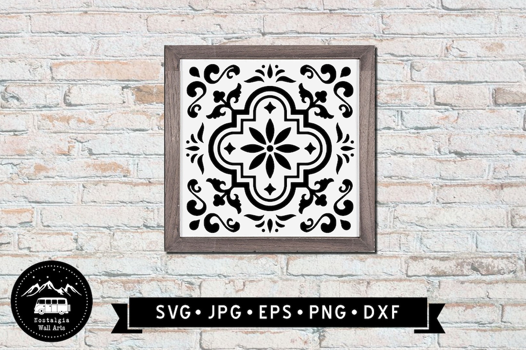 Moroccan Tile Pattern SVG, Farmhouse Tile SVG, Pillow Designs ...
