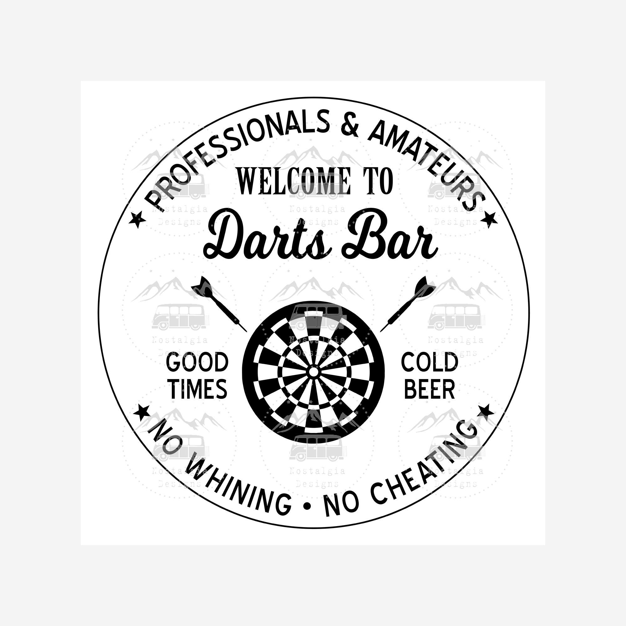 Darts Bar Sign SVG, Darts Club Sign, Vintage Dart Sign DIY, Dart Board ...