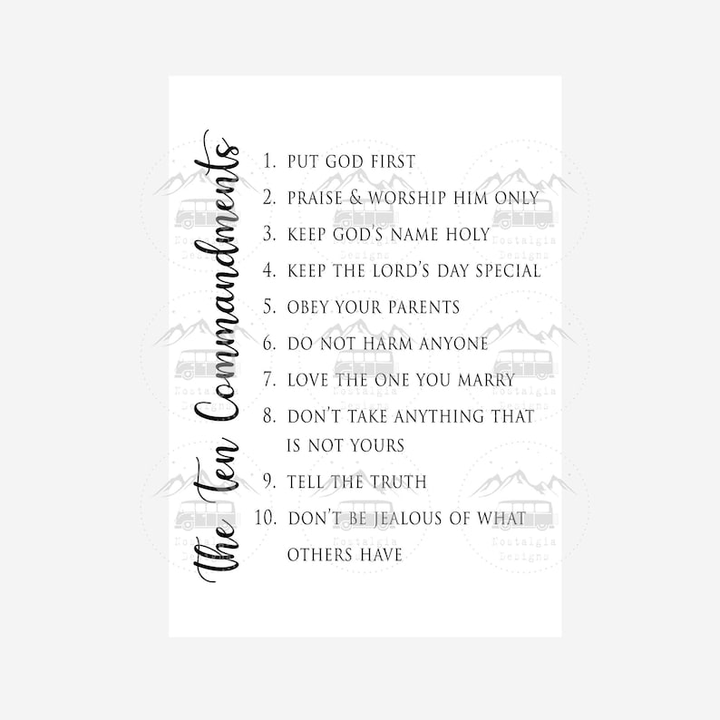 The Ten Commandments Sign SVG, Christian Wall Art Svg, Vintage ...