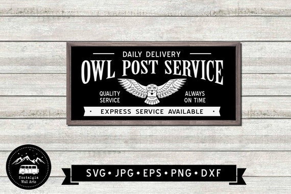 Owl Post Service Sign SVG Halloween Wall Sign Rustic - Etsy