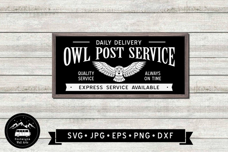 Owl Post Service Sign SVG Halloween Wall Sign Rustic - Etsy