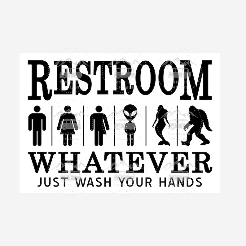 Funny Restroom Sign SVG, Whatever Just Wash Your Hands SVG, Toilet ...