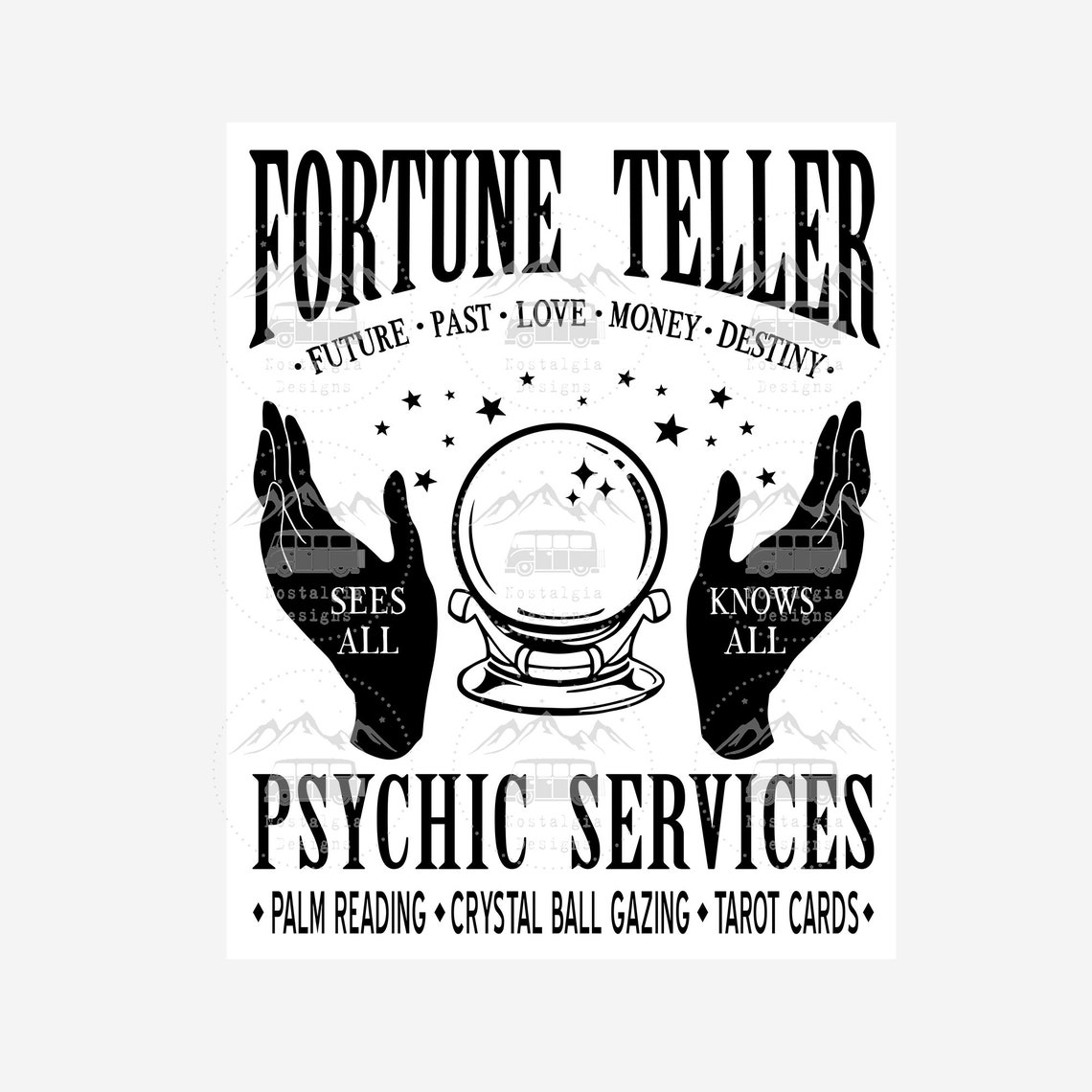 Fortune Teller Sign SVG Psychic Services SVG Vintage - Etsy