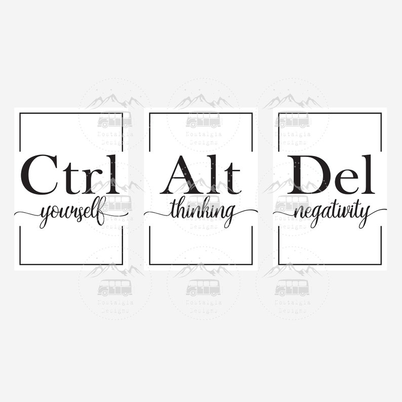 Ctrl Alt Delete Sign Svg Ctrl Yourself Alt Thinking Del Etsy