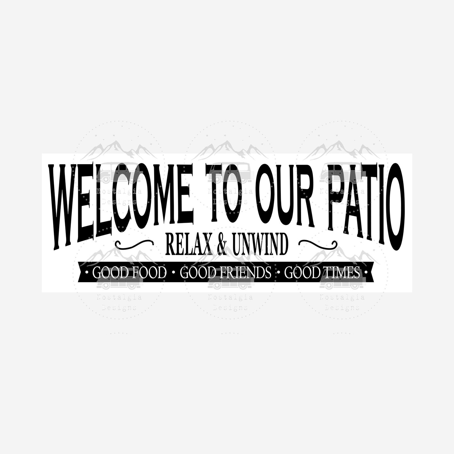 Welcome to Our Patio Svg, Vintage Patio Wall Sign SVG, Vintage Sign Svg ...