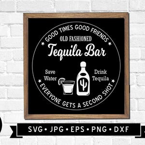 Tequila Bar Sign SVG, Bar Sign SVG, Round Tequila Sign, Bar Sign DIY ...