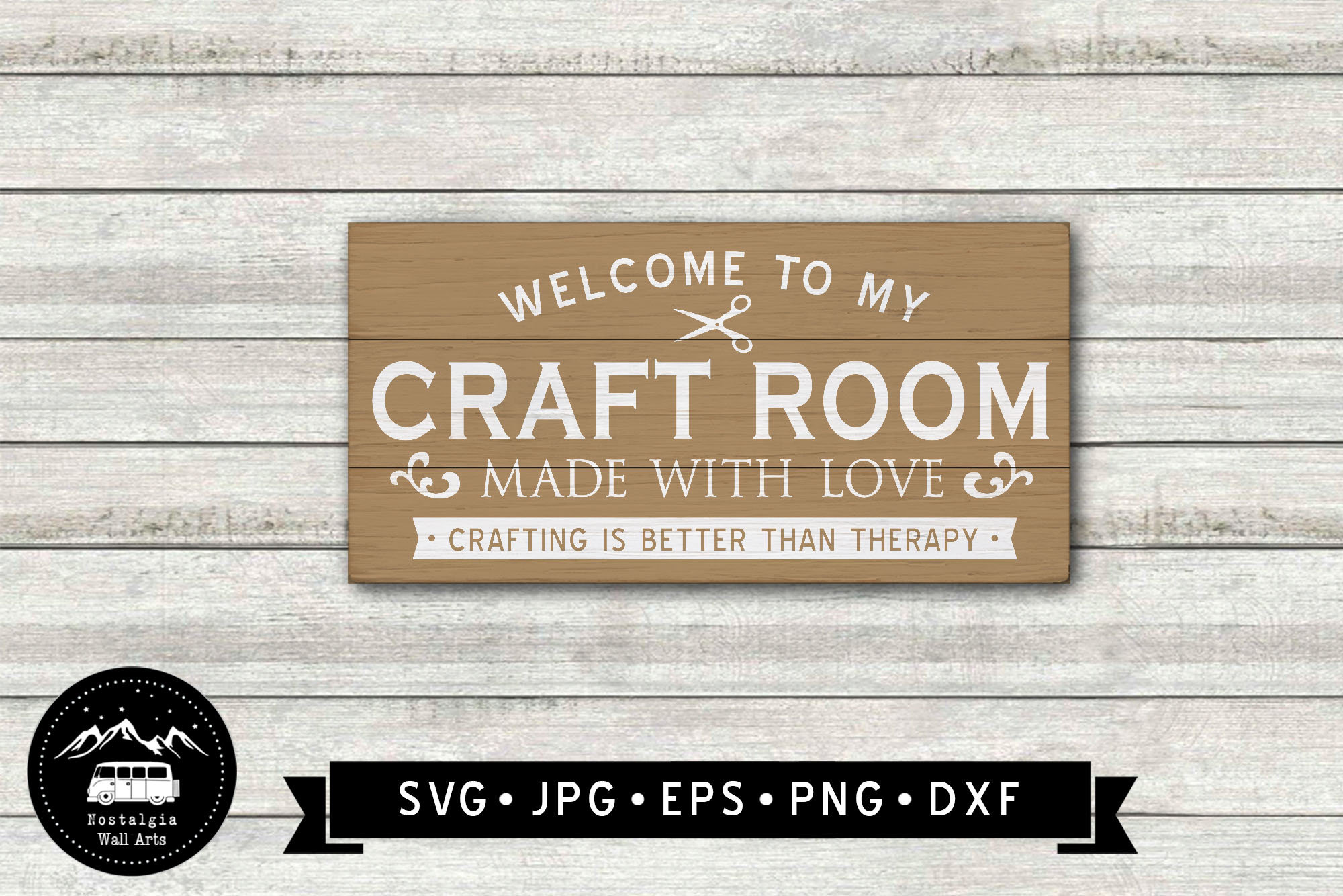 Welcome to My Craft Room Sign SVG Made With Love Vintage | Etsy